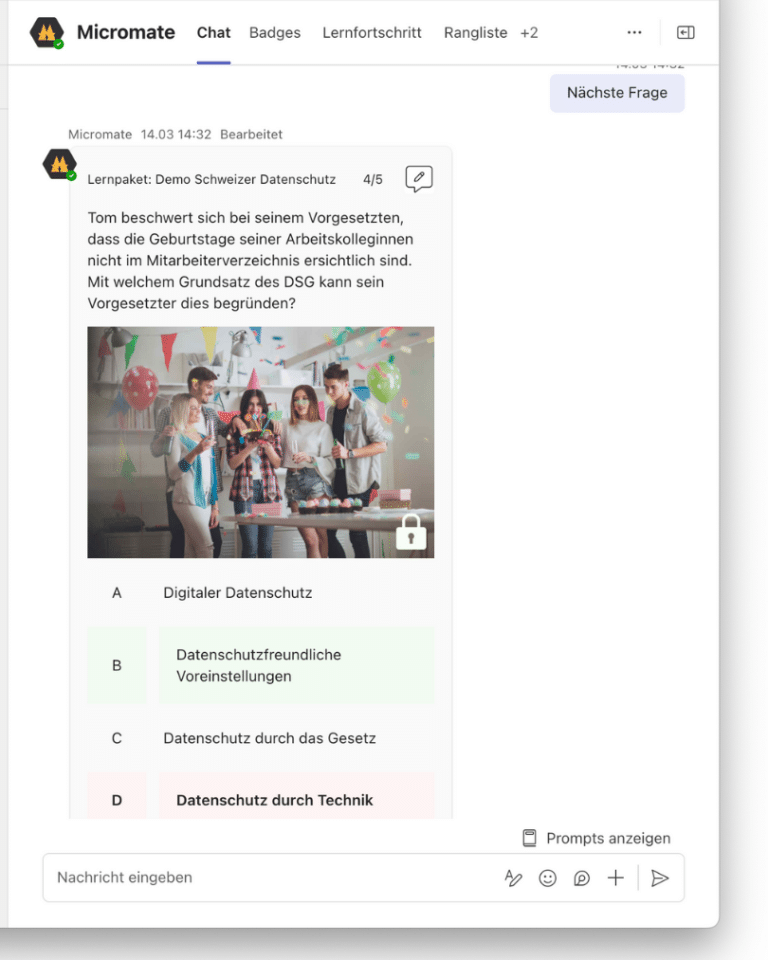 Microlearning direkt in Microsoft Teams - Micromate.ai